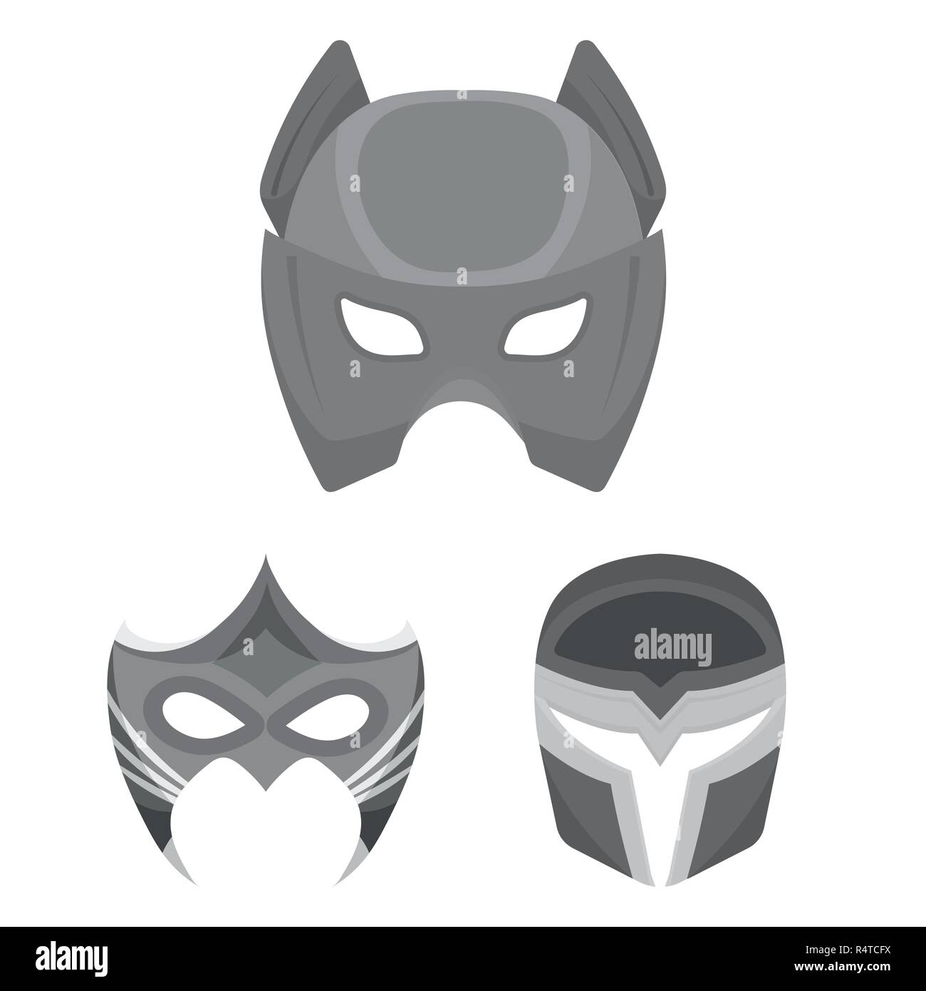 Carnival mask monochrome icons in set collection for design.Mask on the ...