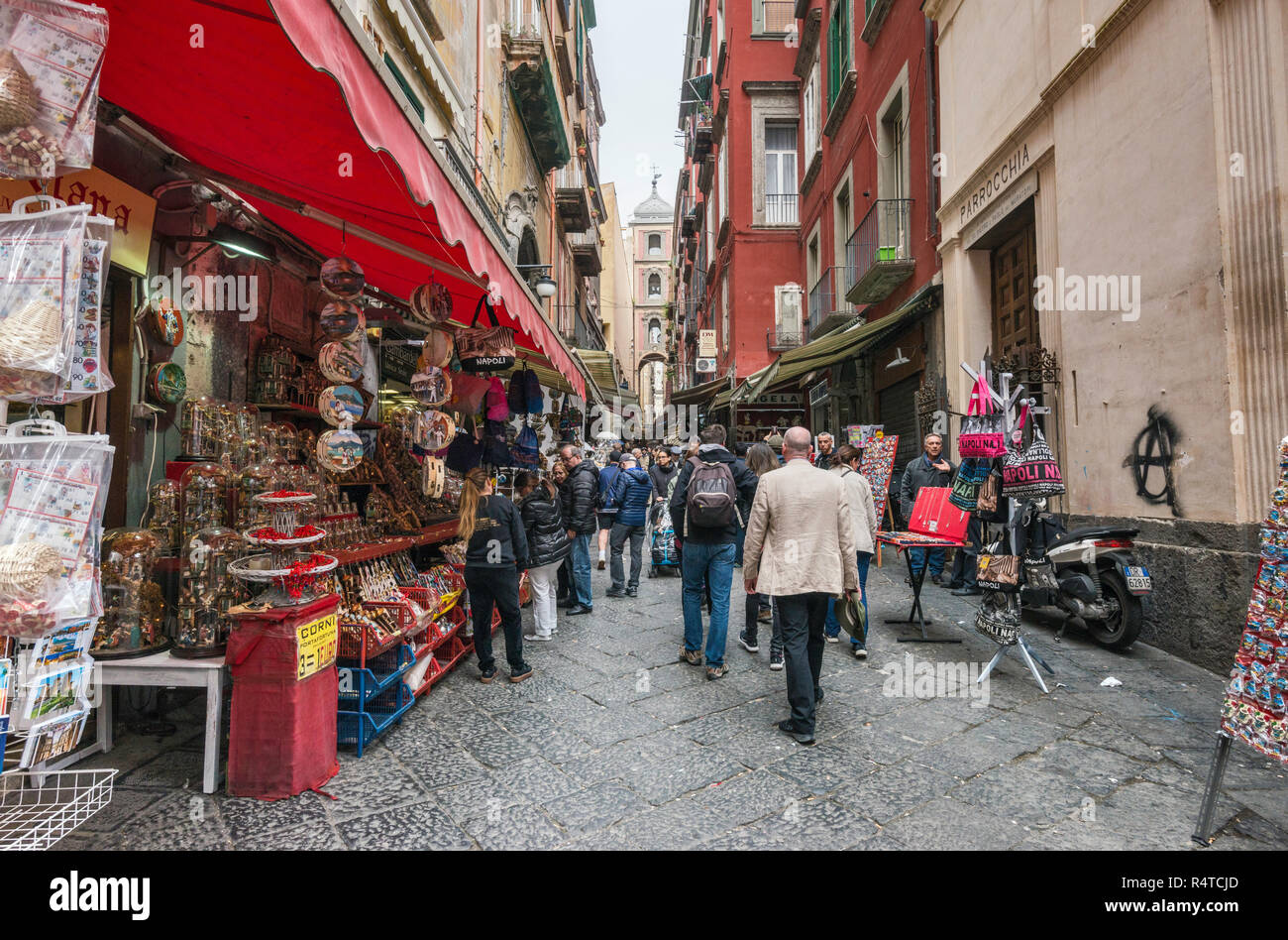 Via San Biaggio dei Librai, street in Centro Storico quarter, Naples ...