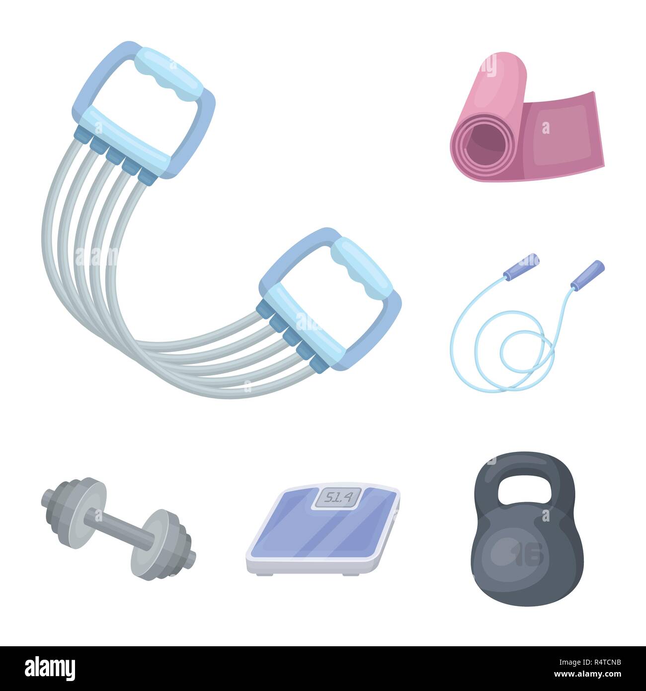 Gym and training cartoon icons in set collection for design. Gym and ...