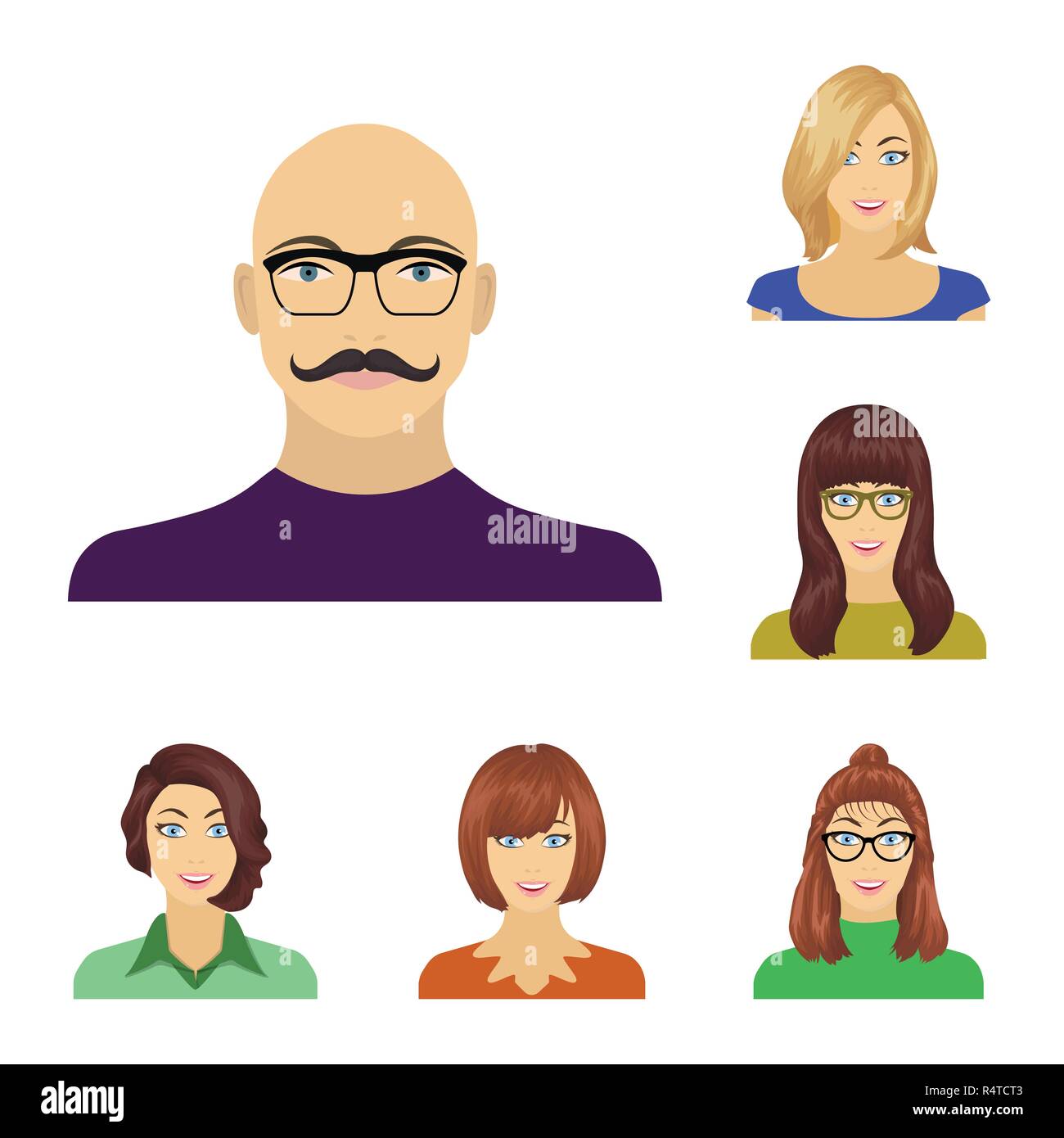 Avatar and face cartoon icons in set collection for design. A person ...