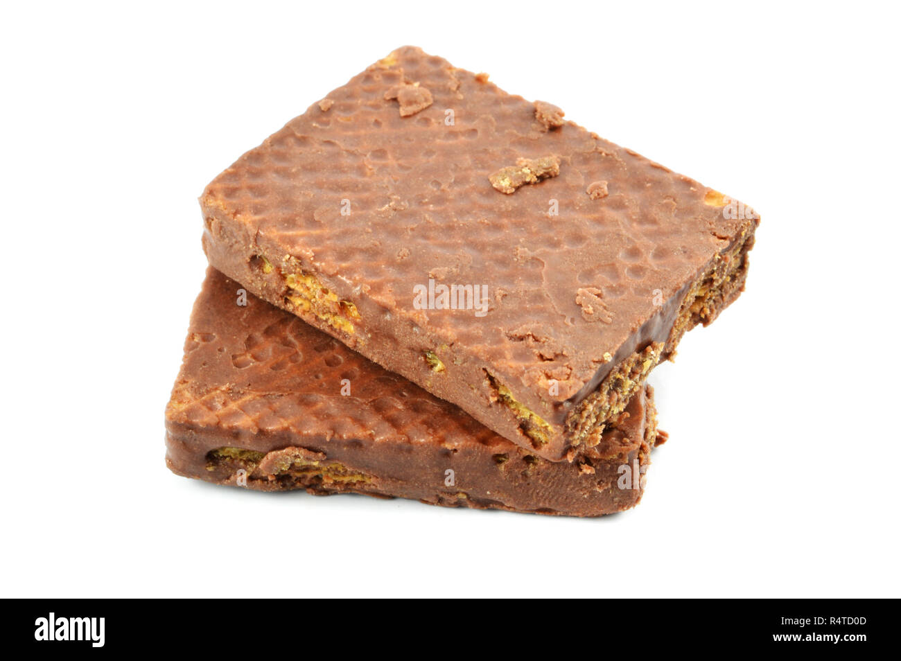 wafer chocolate isolated / crispy snacks wafer coated with chocolate ...