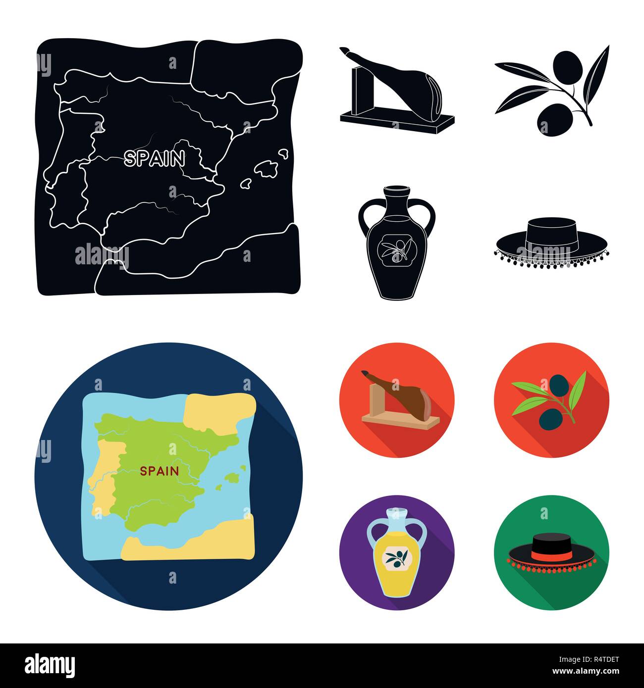 Olive branch on a map Cut Out Stock Images & Pictures - Alamy