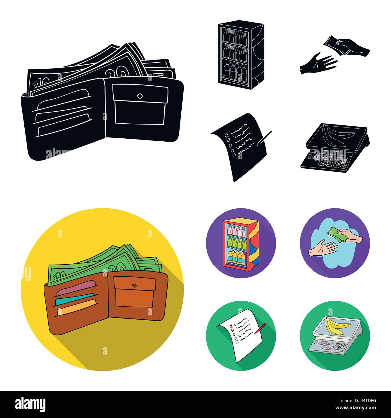 Purchase, goods, shopping, showcase .Supermarket set collection icons ...