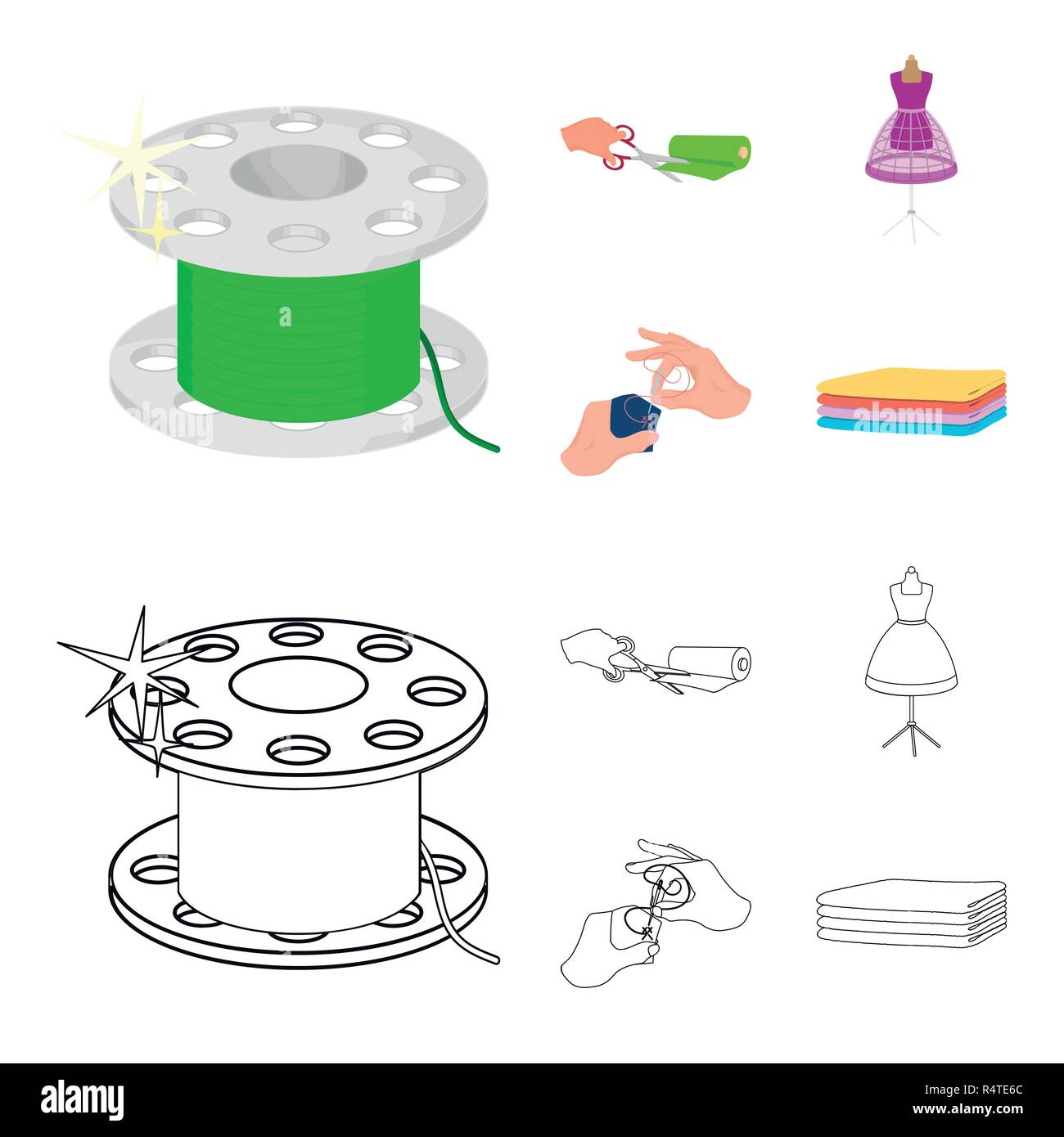 Marking fabric cutting Stock Vector Images - Alamy