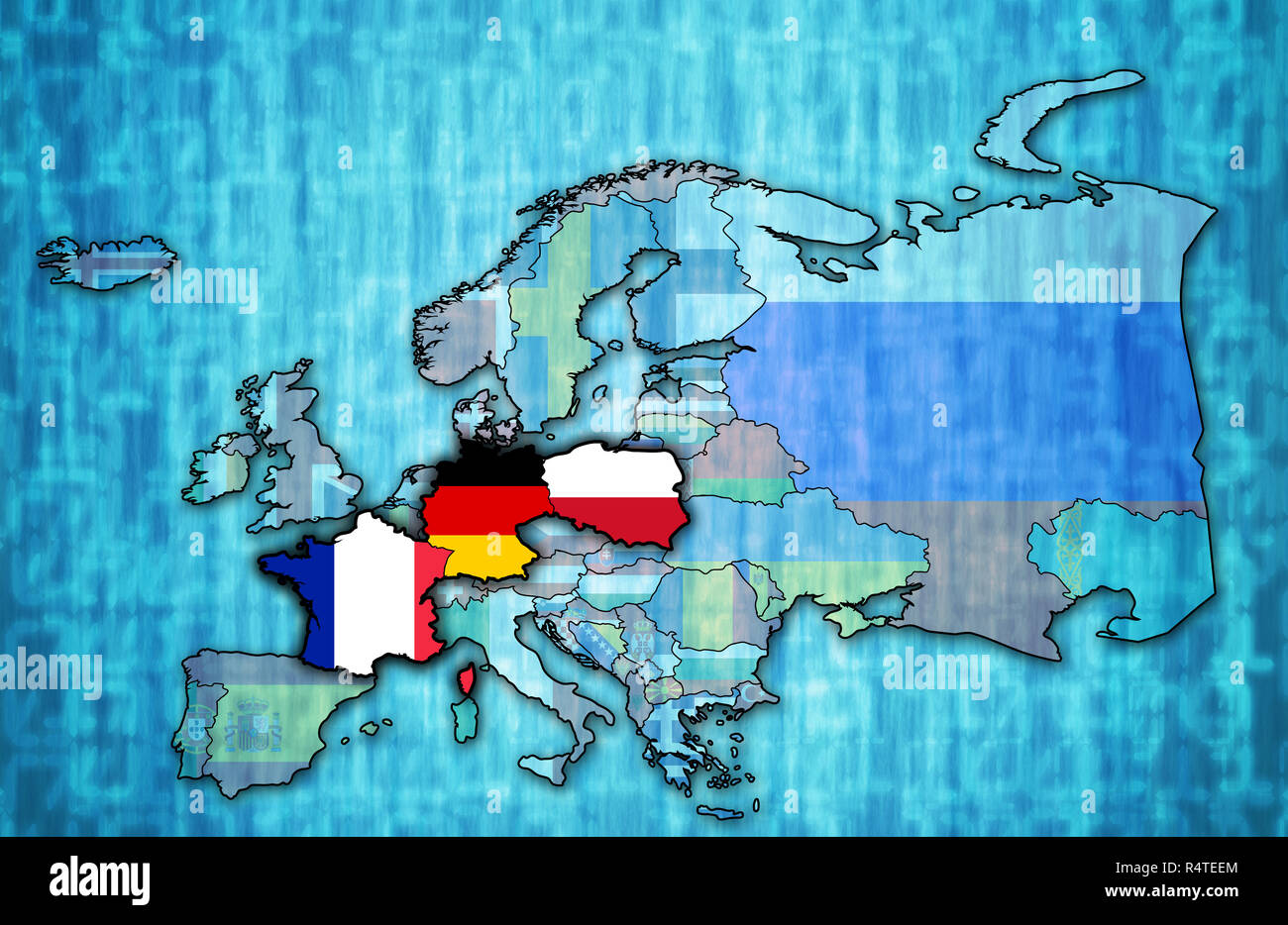 map of weimar triangle Stock Photo - Alamy