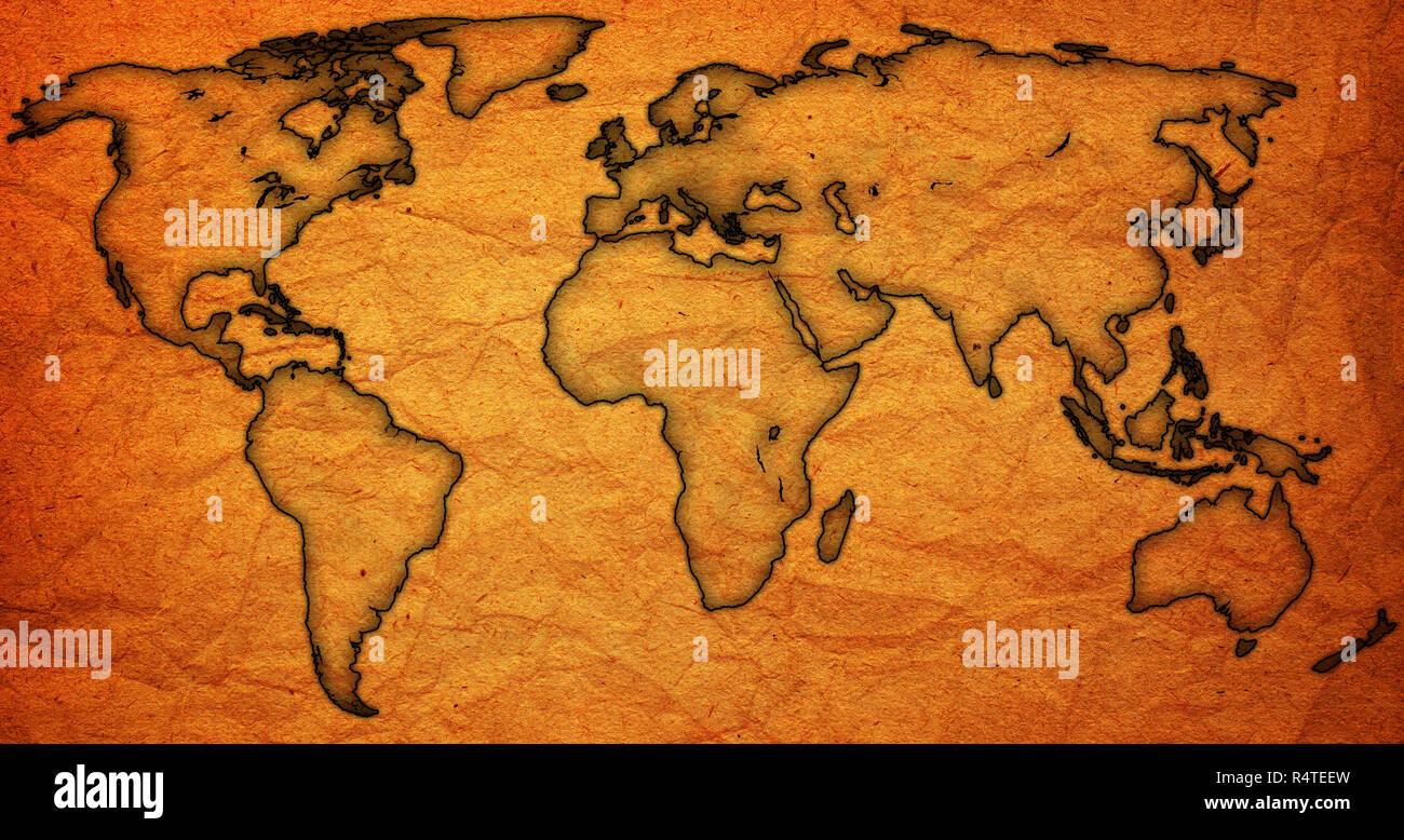 old vintage world map Stock Photo - Alamy