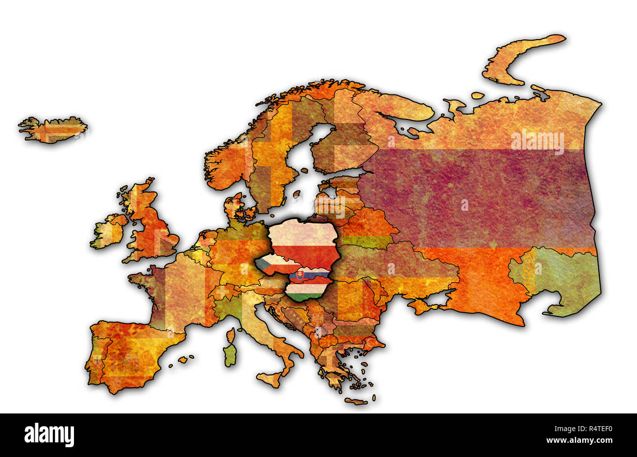 map of visegrad group Stock Photo - Alamy