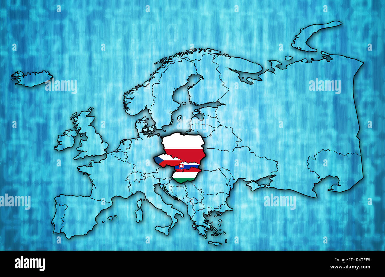 map of visegrad group Stock Photo - Alamy