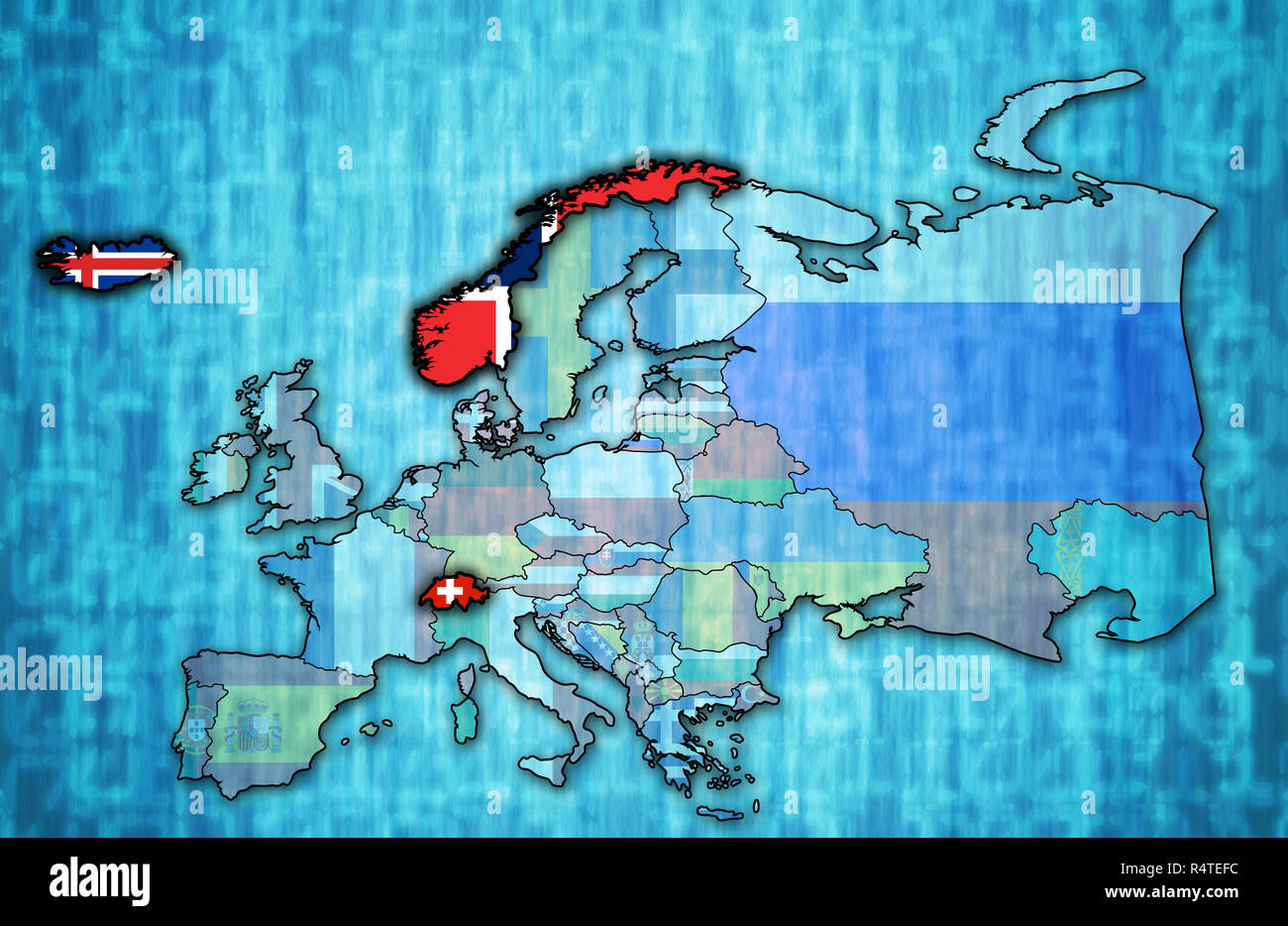 map of european free trade association Stock Photo - Alamy