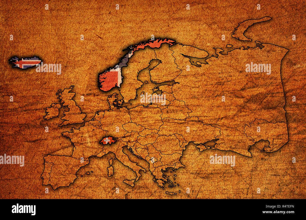 map of european free trade association Stock Photo - Alamy