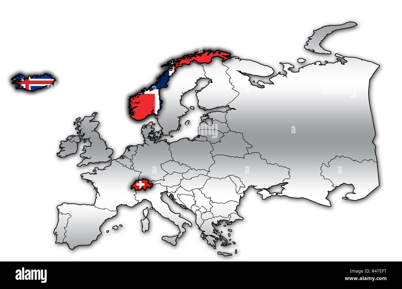map of european free trade association Stock Photo - Alamy