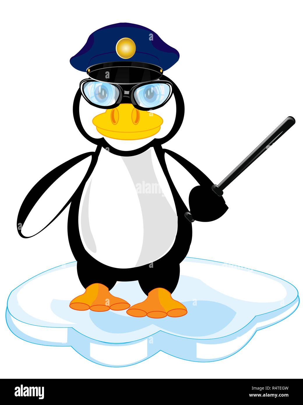 Cartoon of the penguin police Stock Photo - Alamy