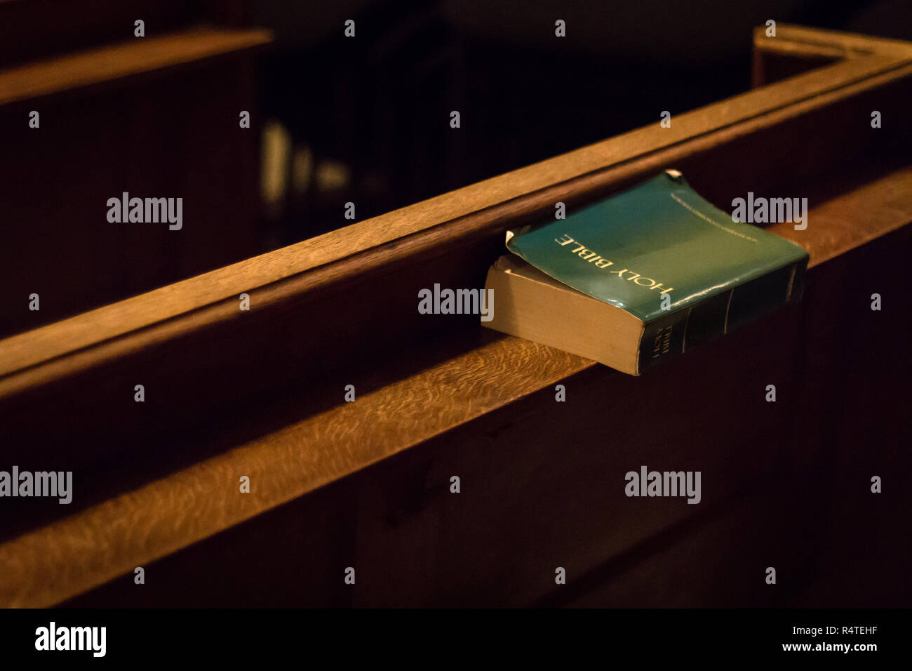 A single Bible left on a pew in St James's Church, Piccadilly, London ...