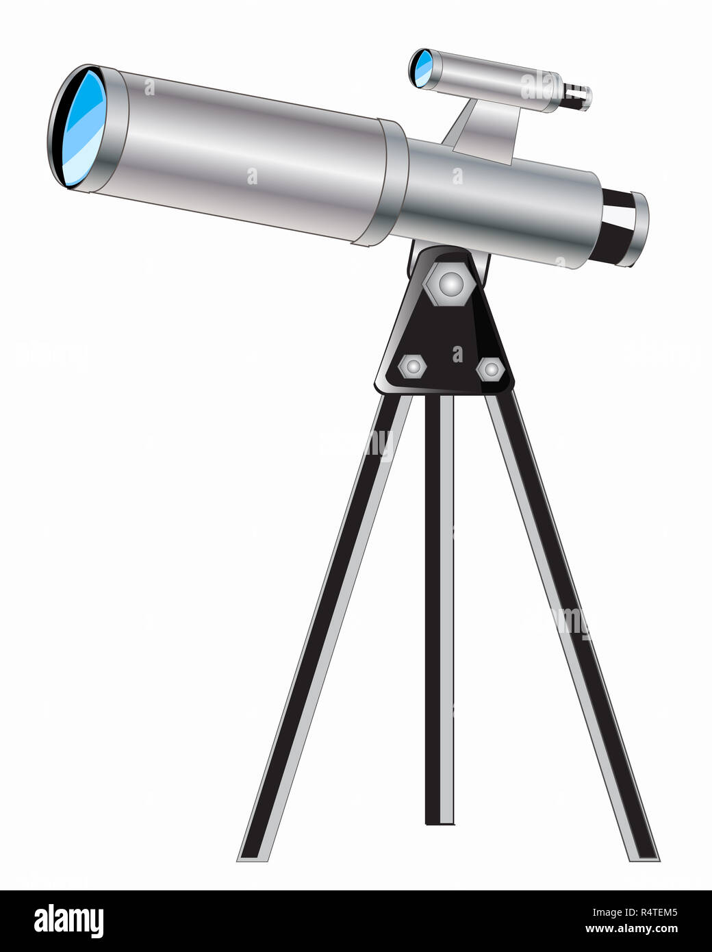 Telescope on white background Stock Photo - Alamy