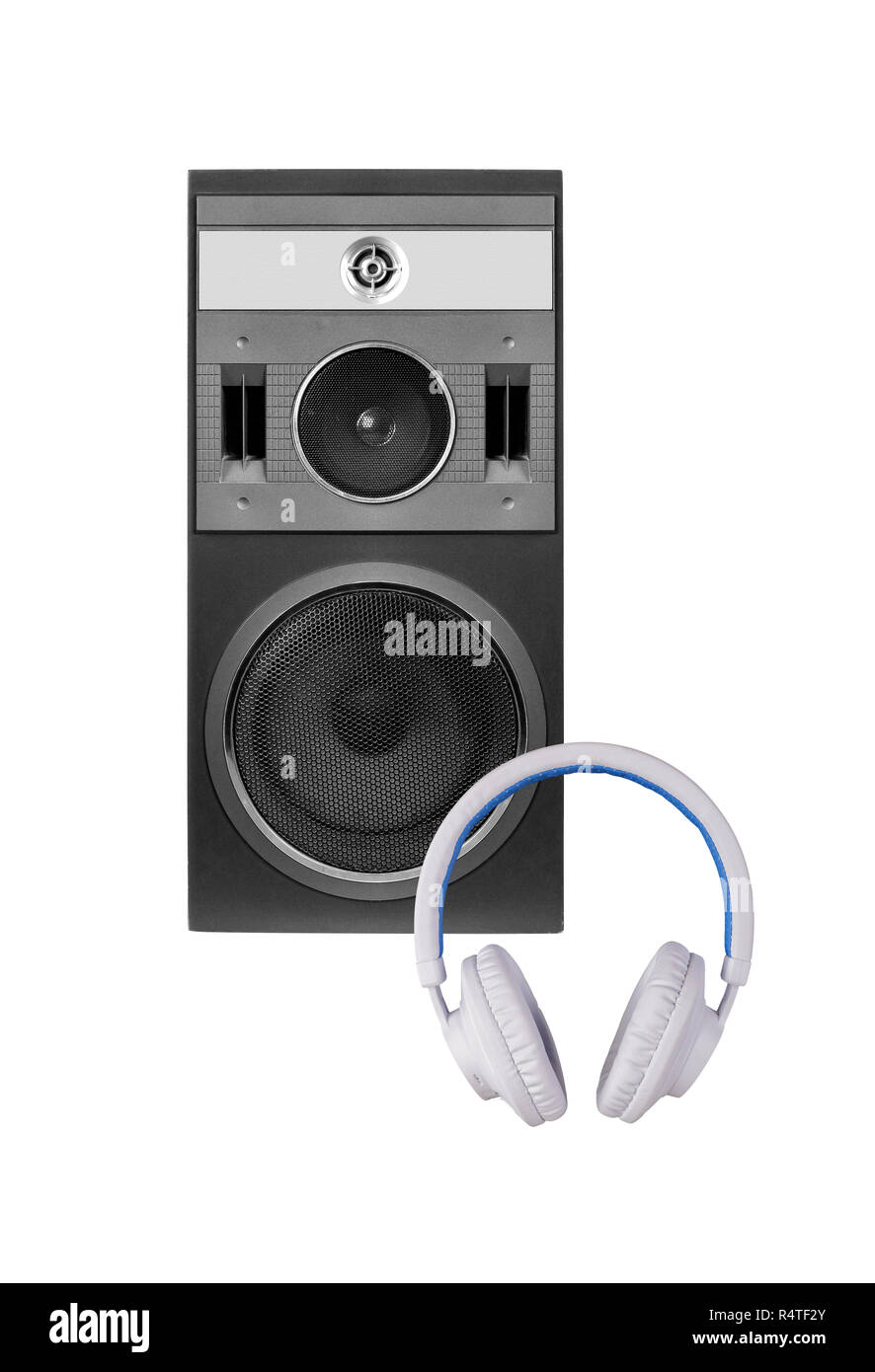 Music and sound - front view one three way line array loudspeaker ...