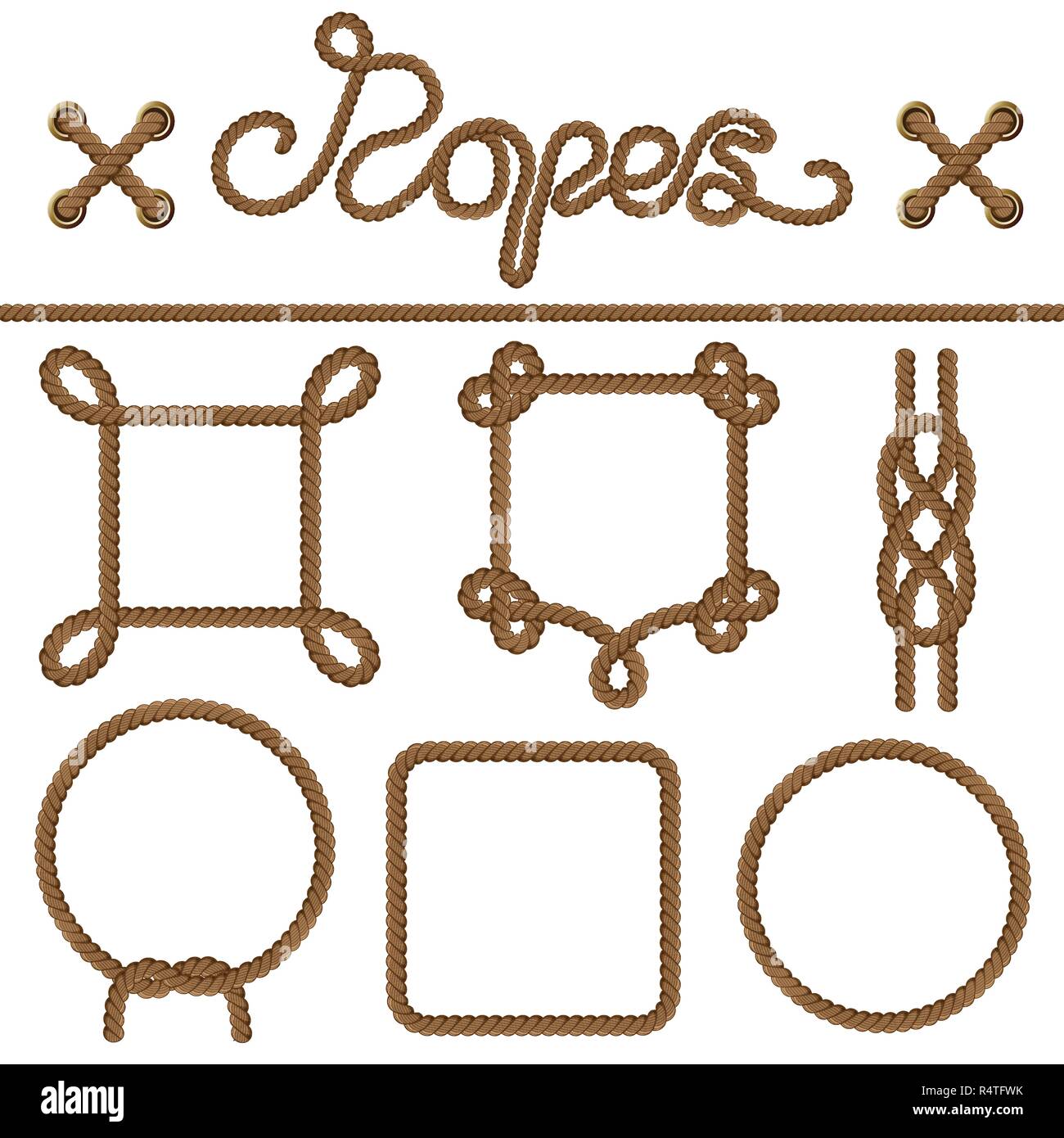 Rope frame knot border isolated hi-res stock photography and images - Alamy