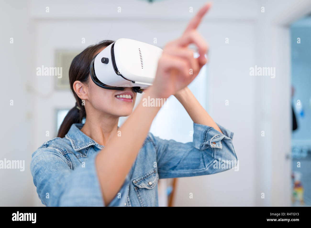 Playing movie inside virtual reality hi-res stock photography and ...