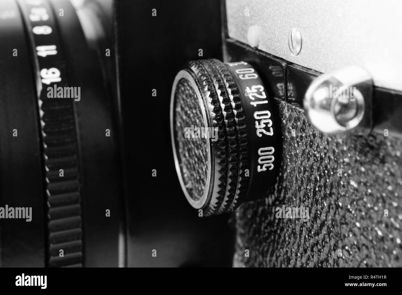 Retro camera shutter switch Shallow depth of field Stock Photo - Alamy