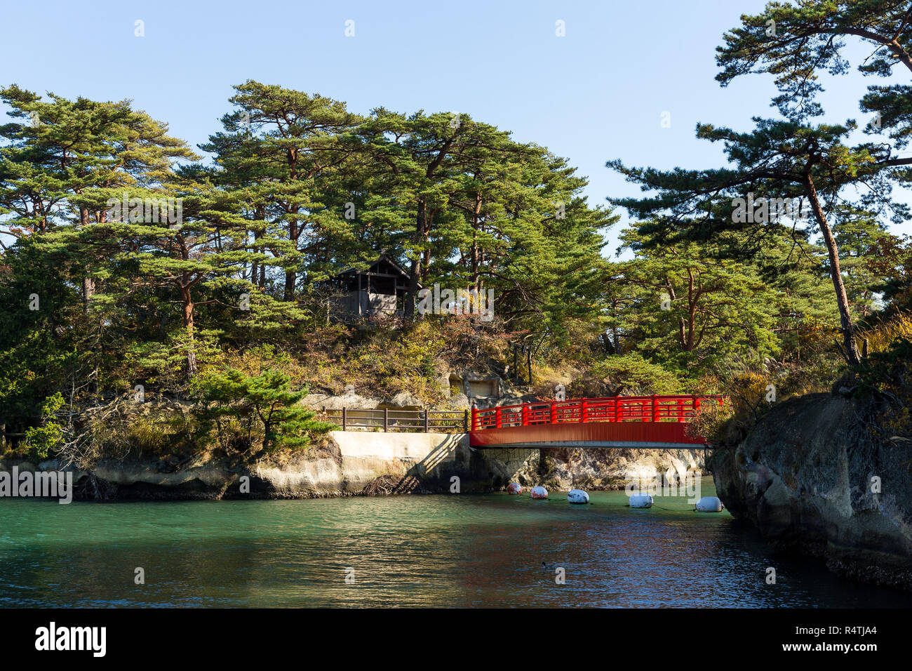 Matsushima and red bridge Stock Photo - Alamy