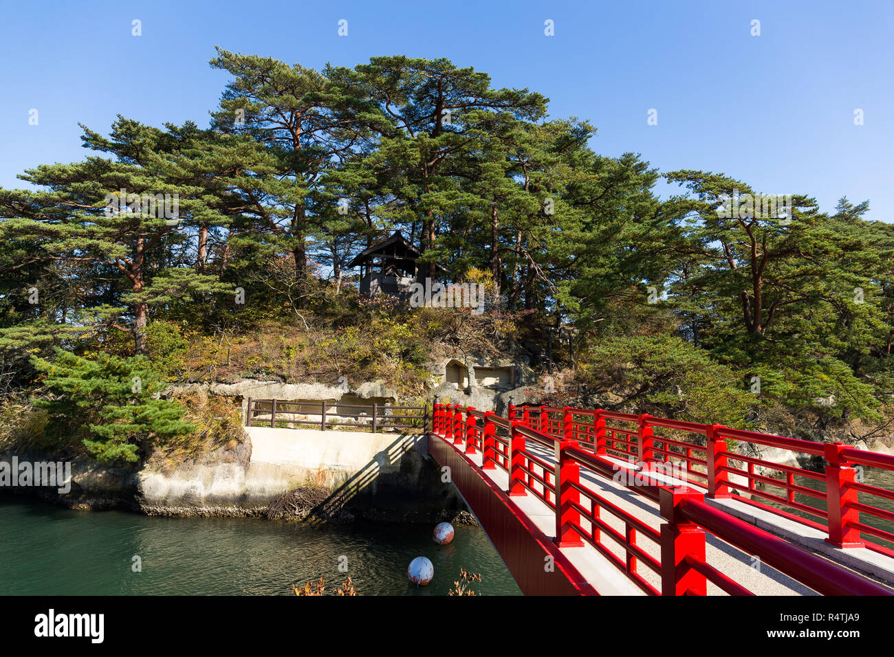 Matsushima and red bridge Stock Photo - Alamy