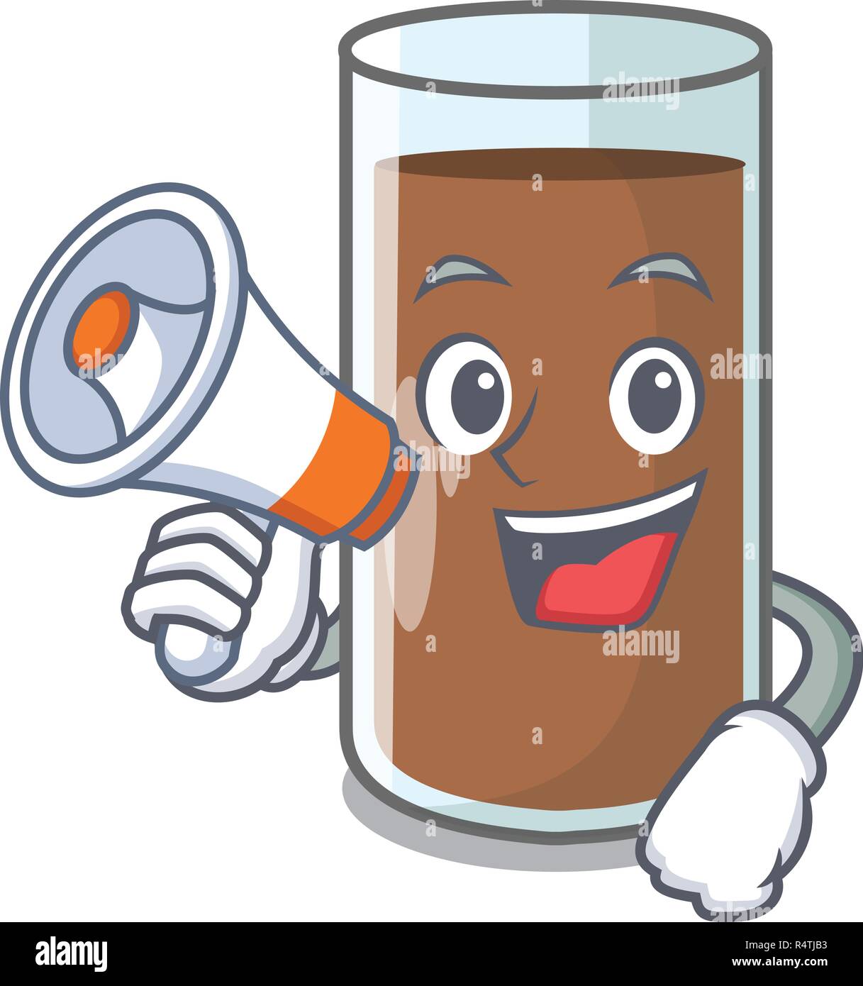 With megaphone pouring chocolate milk from bottle cartoon Stock Vector ...
