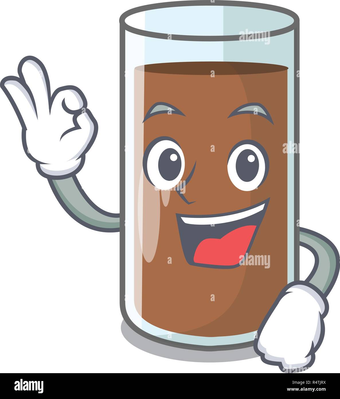 Okay chocolate milk the containing nutrition character Stock Vector ...