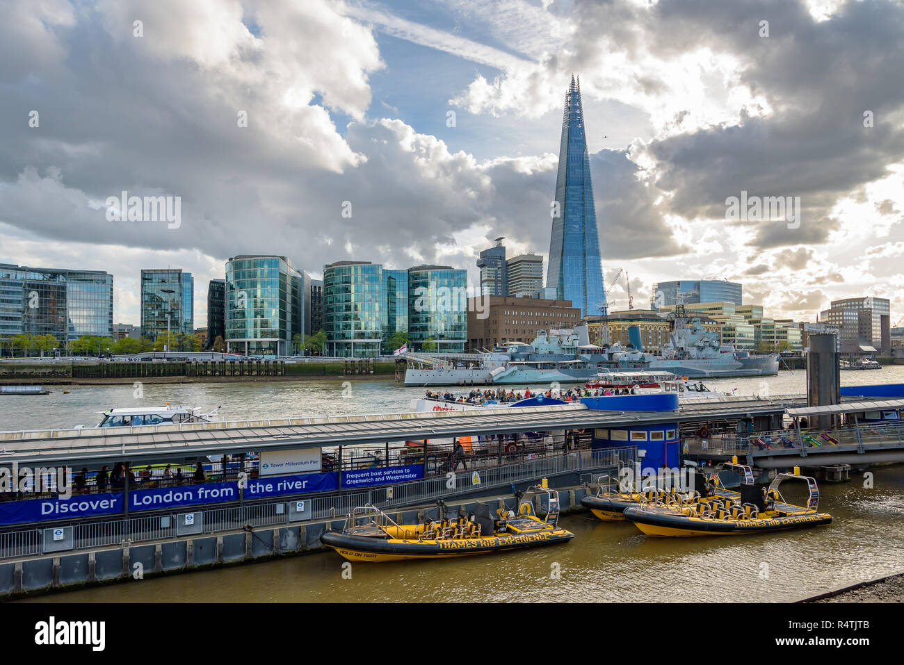 Tower millennium pier london hi-res stock photography and images - Alamy