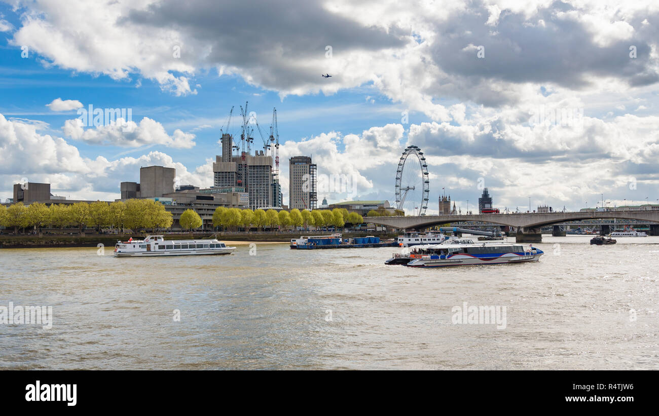 Ships on River Thames in London, United Kingdom Stock Photo - Alamy