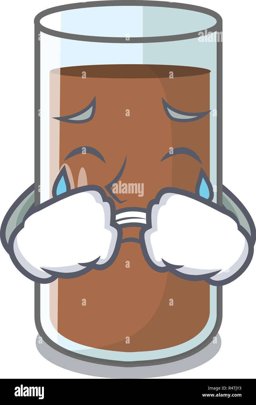 Crying fresh chocolate splash on pouring mascot Stock Vector Image ...