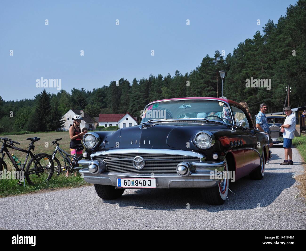 Black-red oldtimer Buick with an Austrian registration number on the ...
