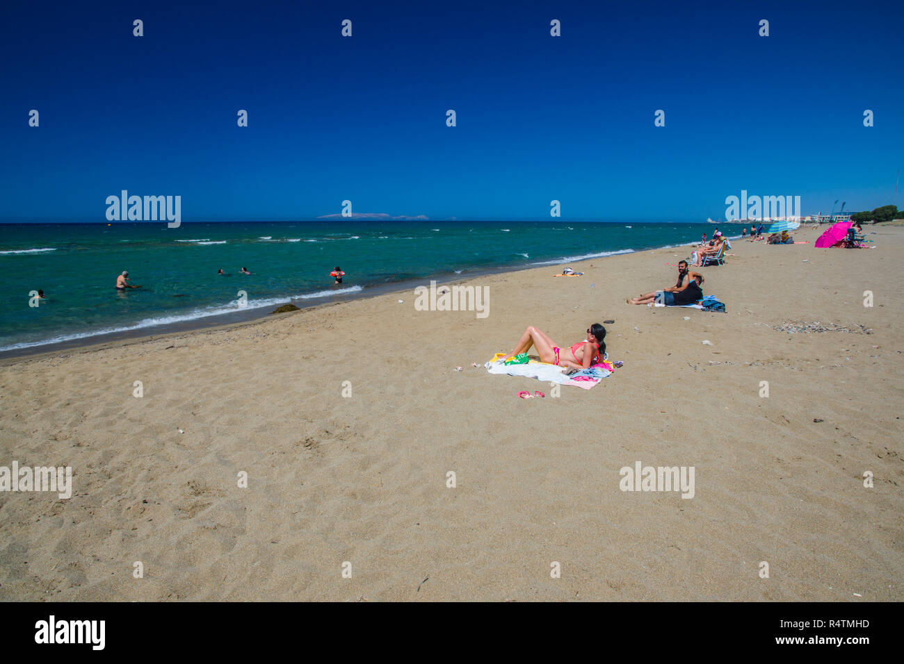europe, greece, creta, heraklion, region, ammoudara, beach Stock Photo ...