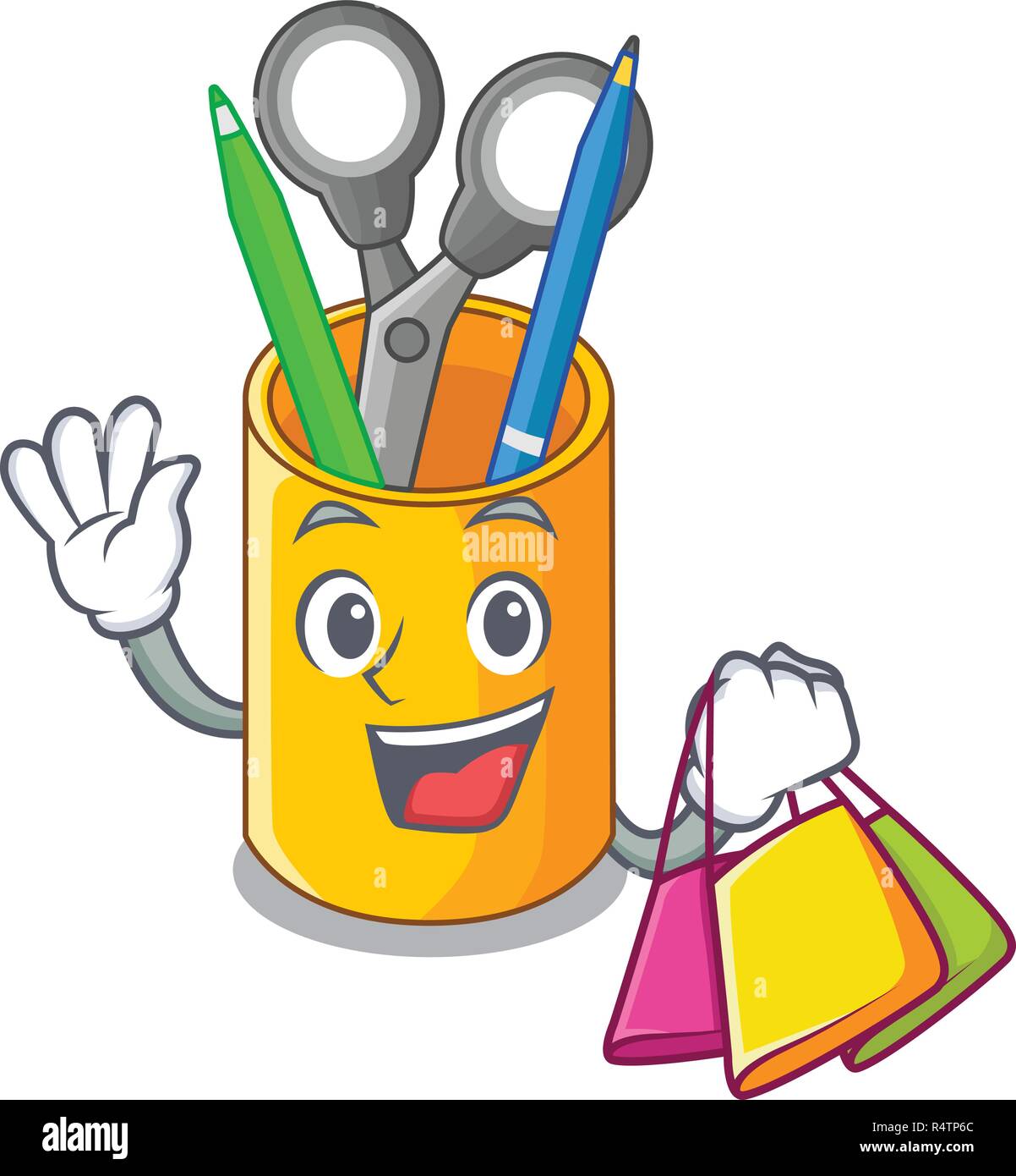 Cartoon character on school bag Cut Out Stock Images & Pictures - Alamy