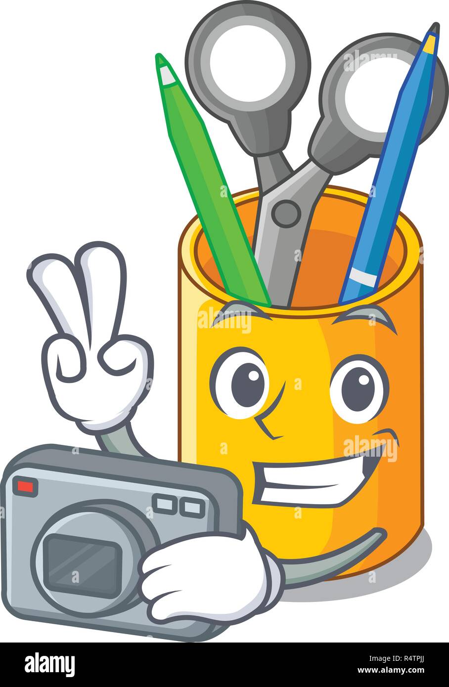 Photographer desktop organizer shape on cartoon funny Stock Vector ...