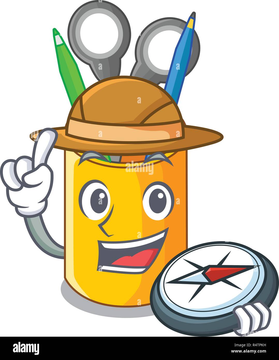 Explorer desktop organizer shape on cartoon funny Stock Vector Image ...