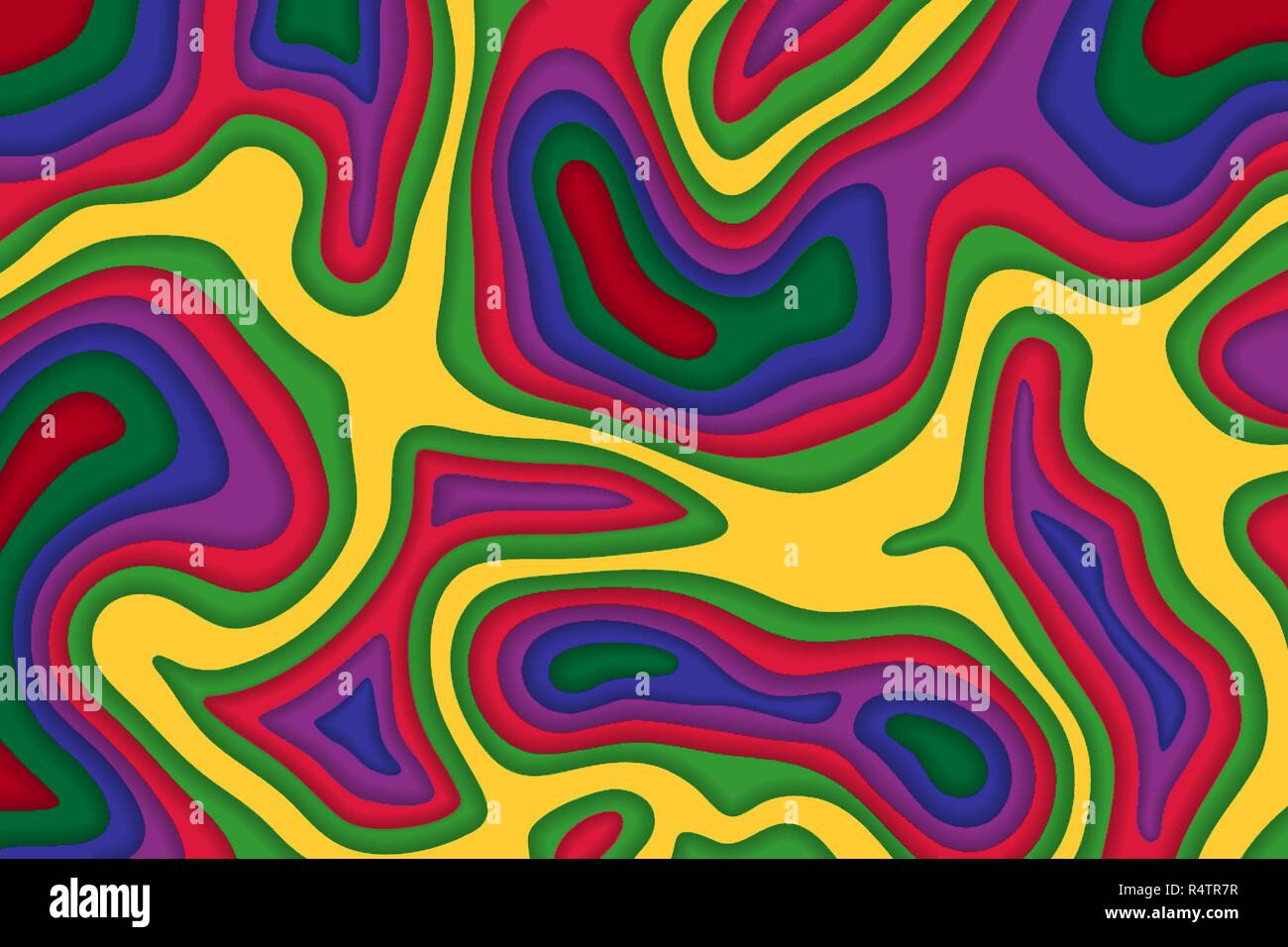 Papercut multi layers 3D color texture vector background. Abstract ...