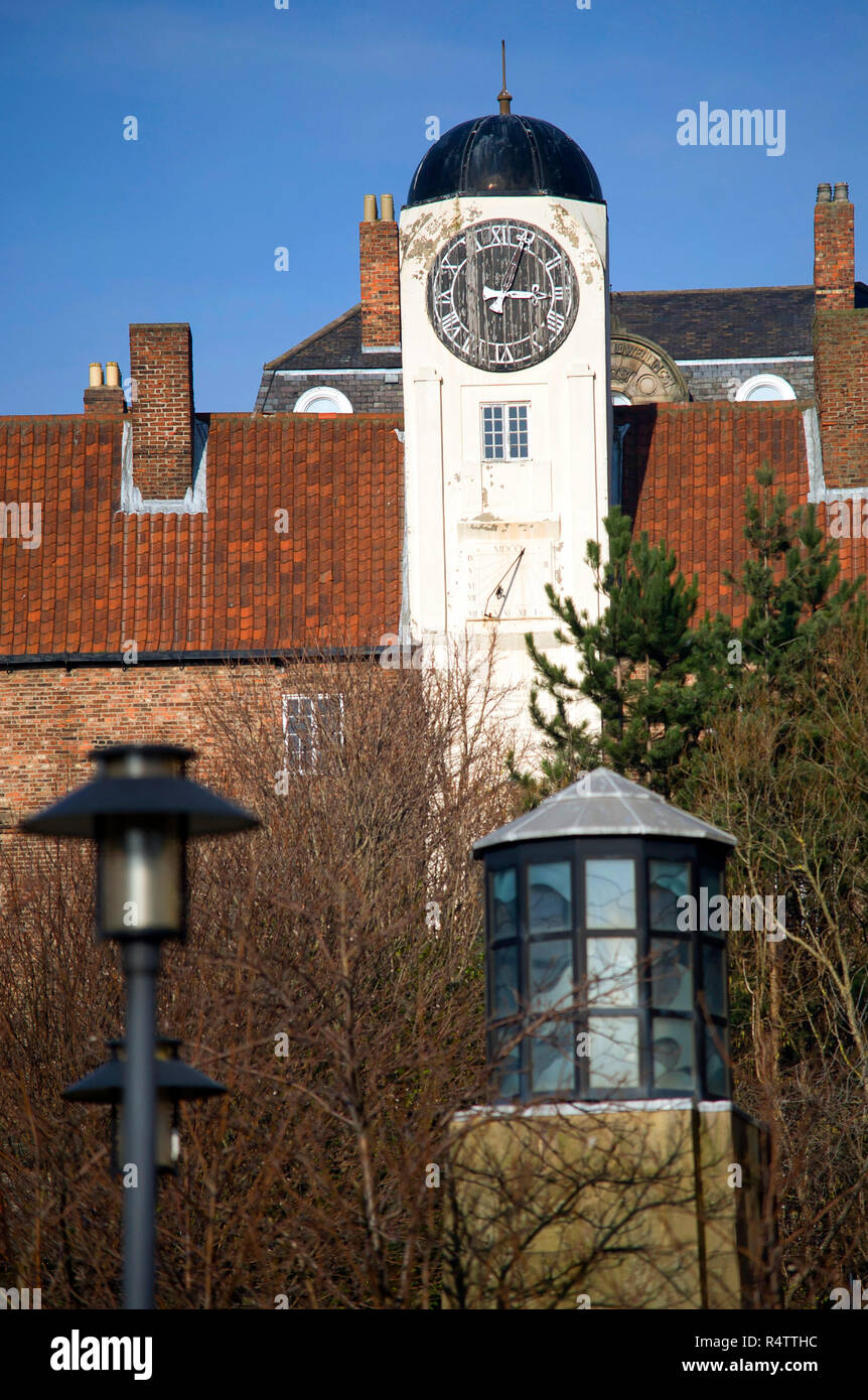 Clock tower on the Keelman's Hospital, Newcastle-upon-Tyne Stock Photo ...