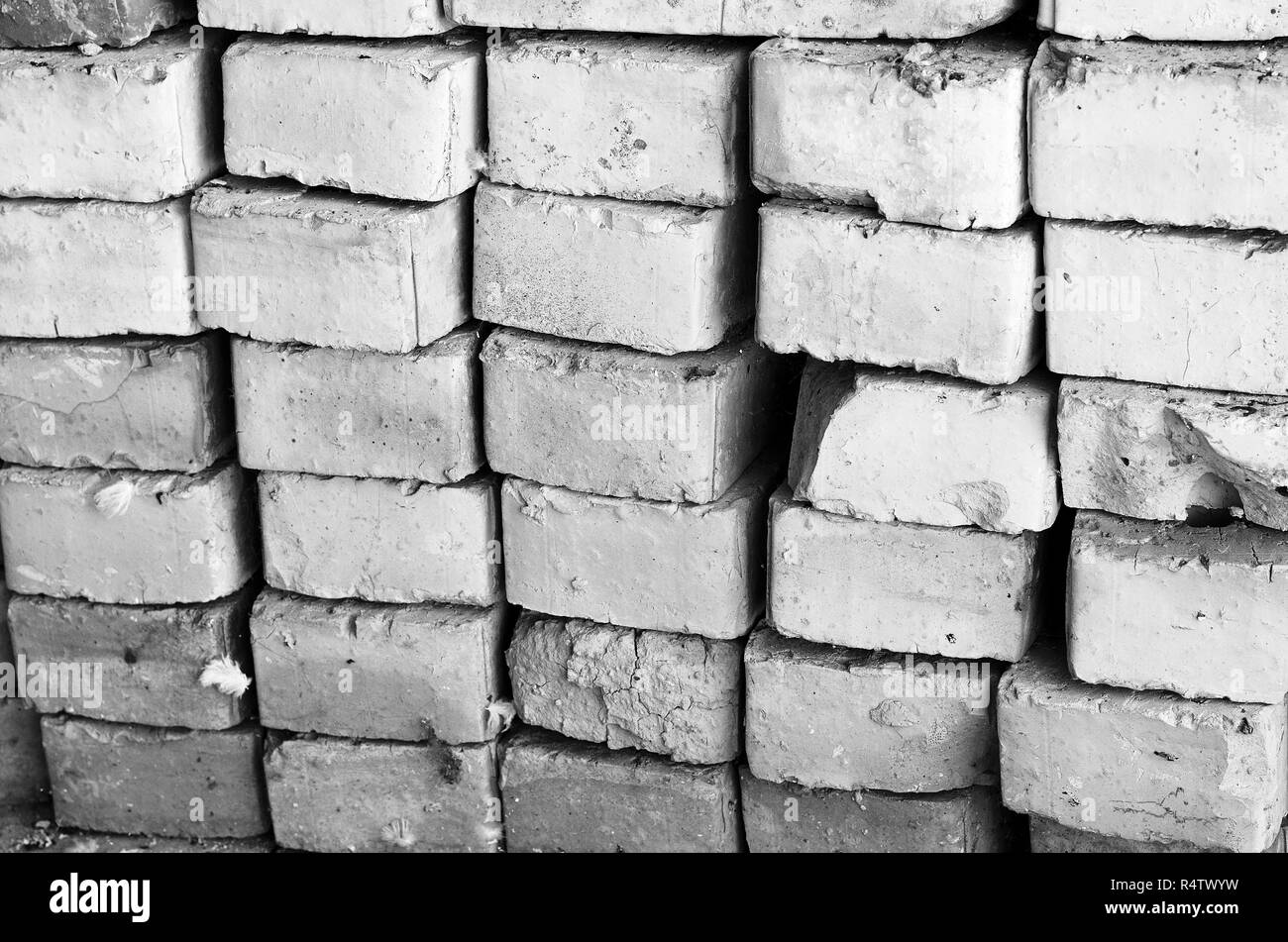 Bricks pile Black and White Stock Photos & Images - Alamy