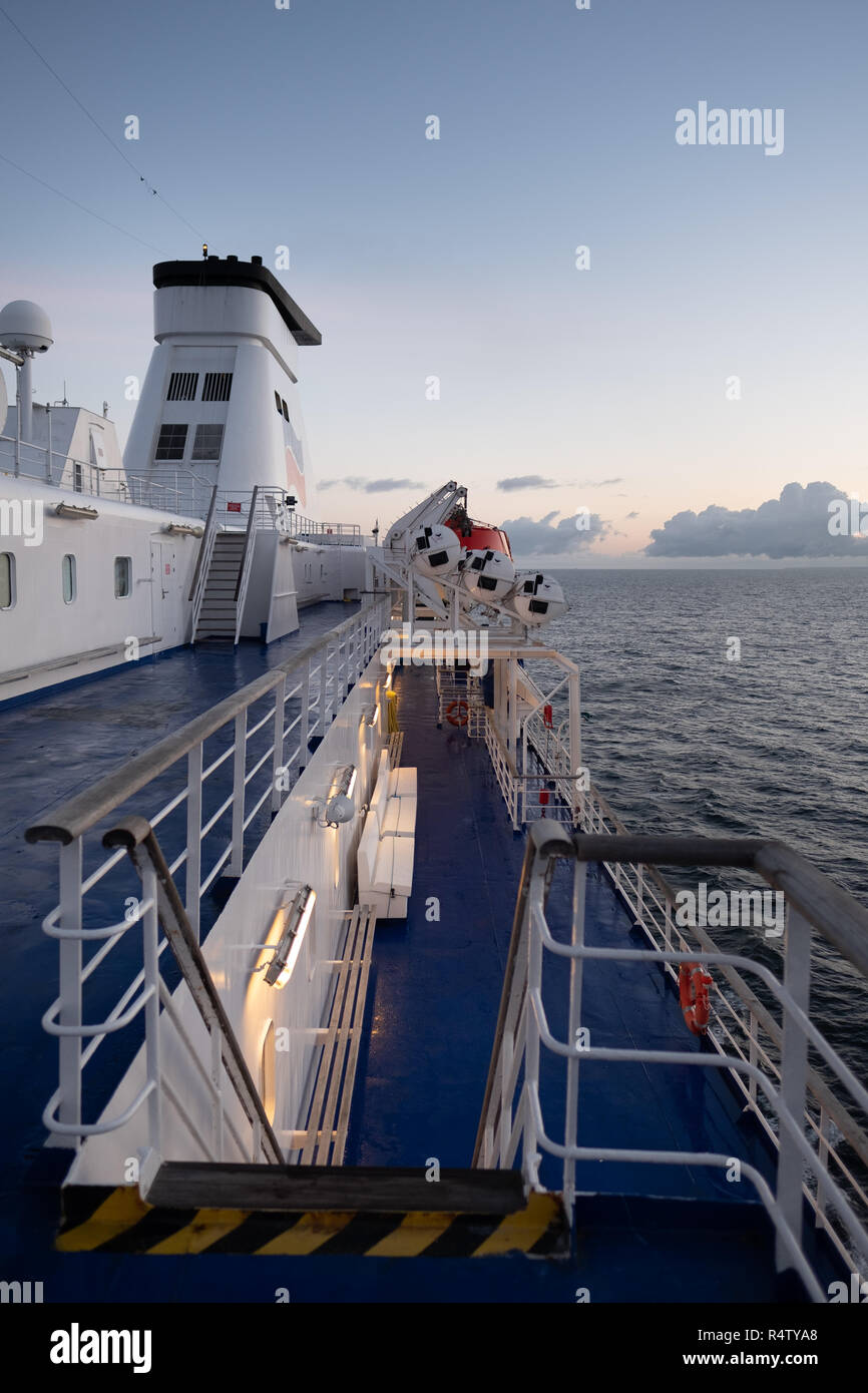 Early morning exterior view on board the Brittany Ferries ship MV ...
