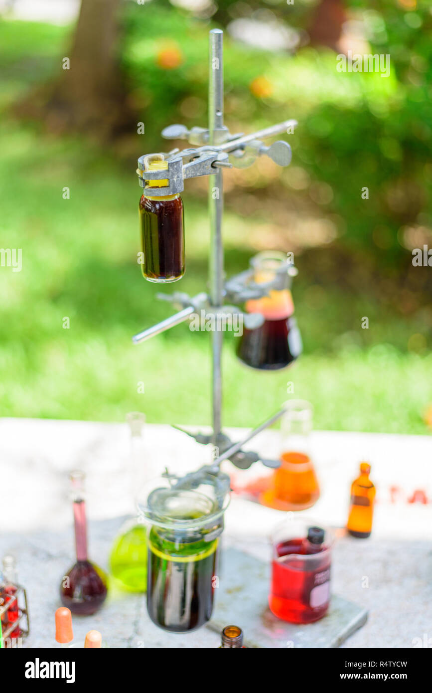 Brown water in test tube in lab Stock Photo - Alamy