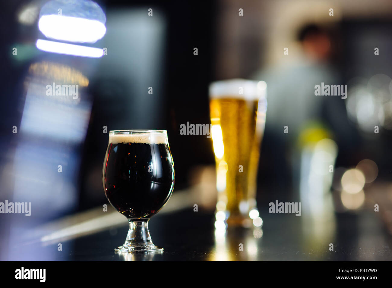Craft beer bar glasses hi-res stock photography and images - Alamy
