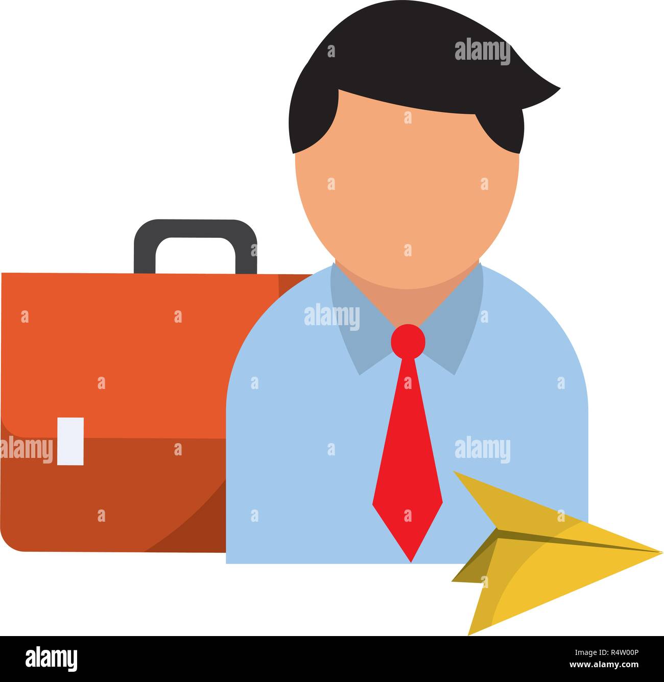 Businessman with business and office elements symbols vector ...