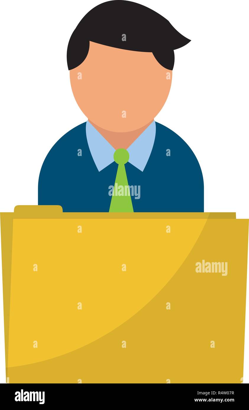 Businessman with business and office elements symbols vector ...