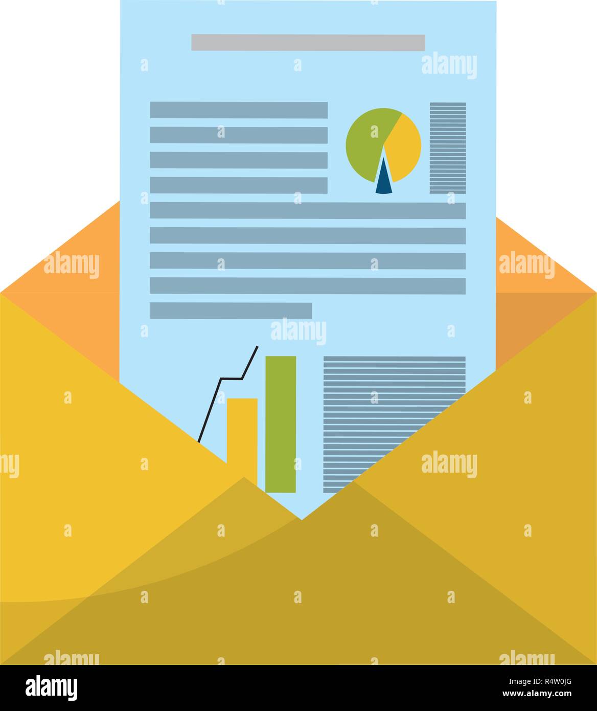 Business graph on email open symbol vector illustration graphic design ...