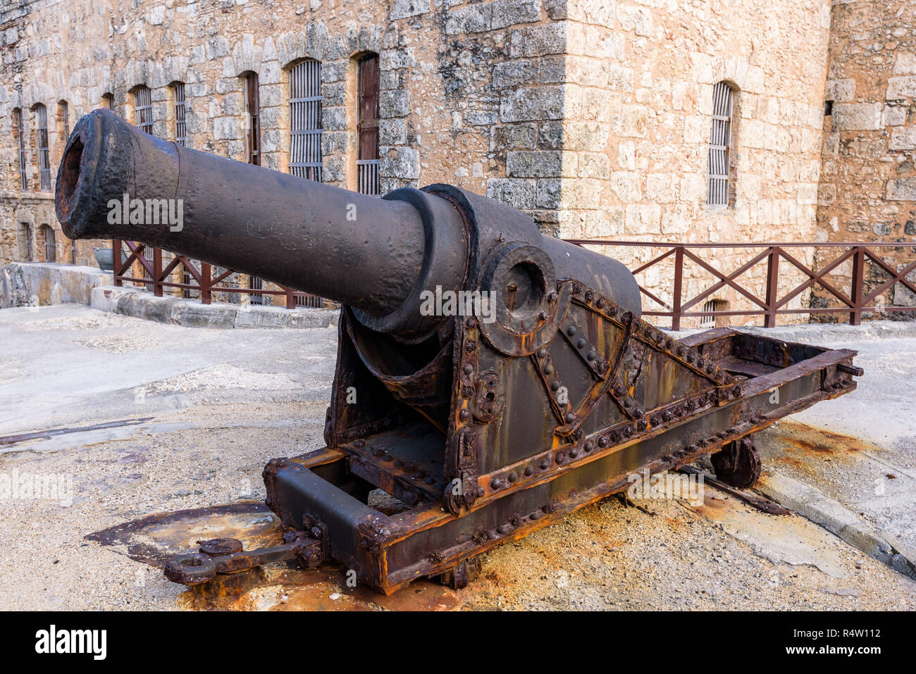 Old cannon or artillery gun at Morro Castle, a fortress, lighthouse and ...