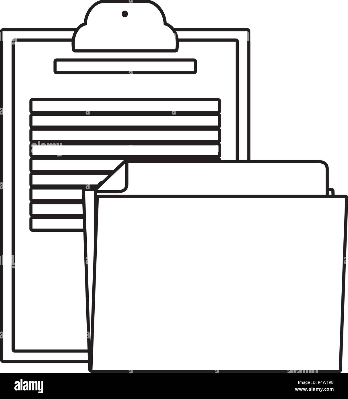 Business and office elements Folder and clipboard vector illustration ...