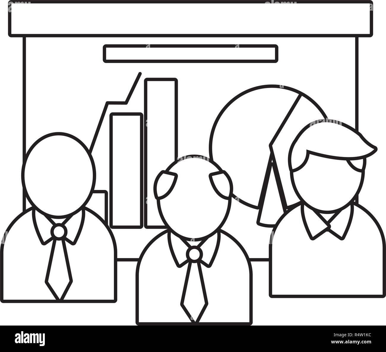 Businessmen with business profit graph on whiteboard vector ... Businessmen with business profit graph on whiteboard vector ...
