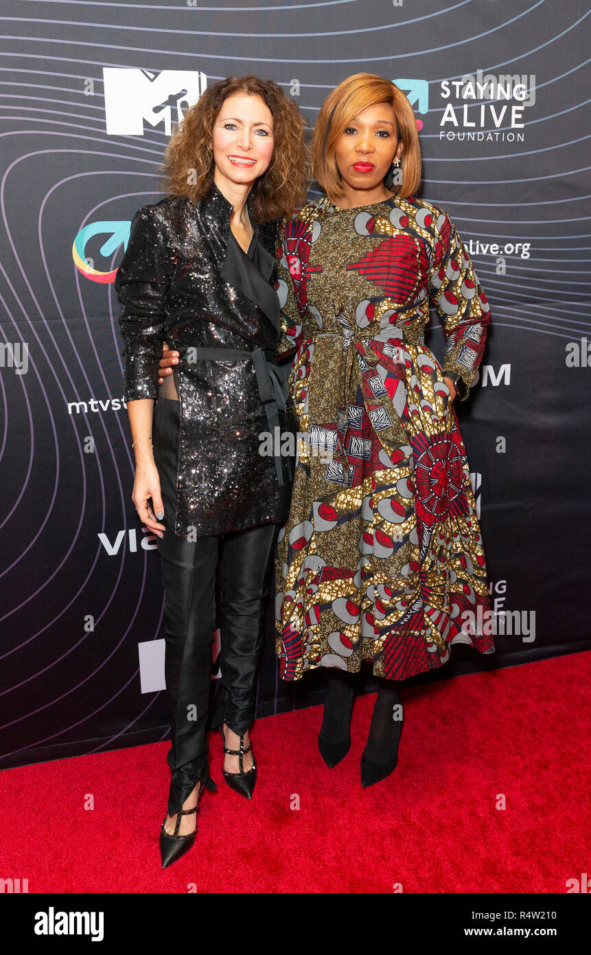 Georgia Arnold and Swati Dlamini-Mandela attend MTV Staying Alive ...