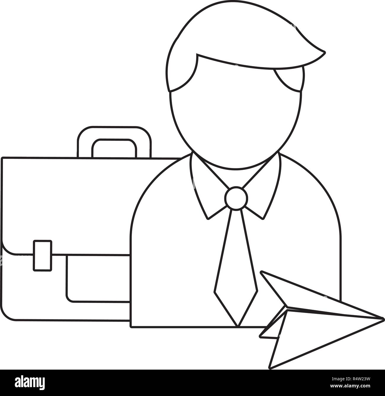 Businessman with business and office elements symbols vector ...
