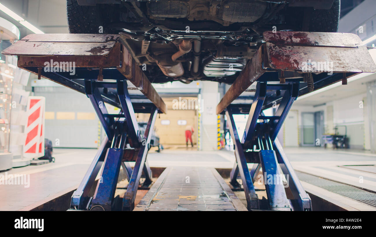 The bottom of the jeep, car bottom, off-road vehicle, car repair, a ...