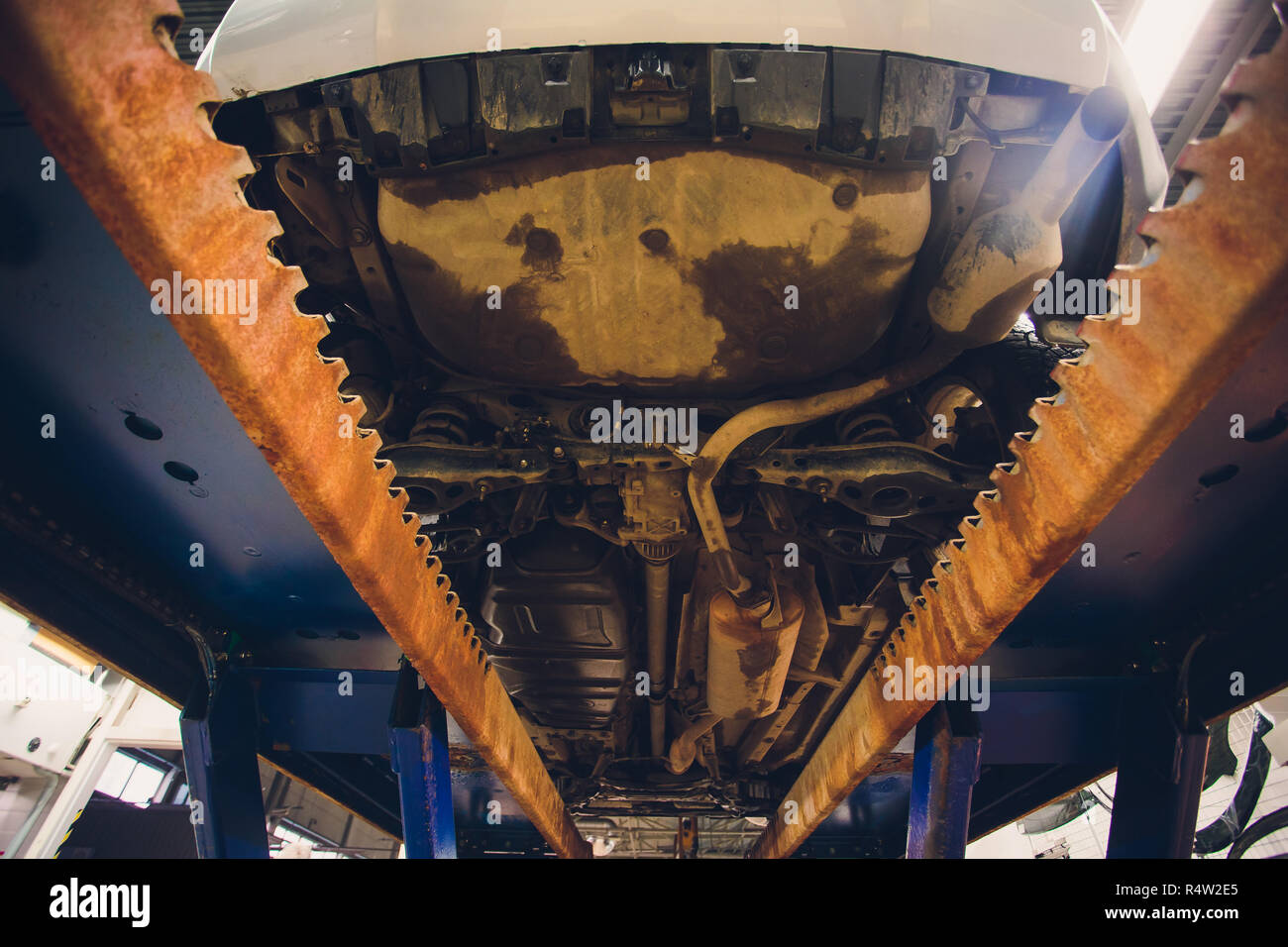 The bottom of the jeep, car bottom, off-road vehicle, car repair, a ...